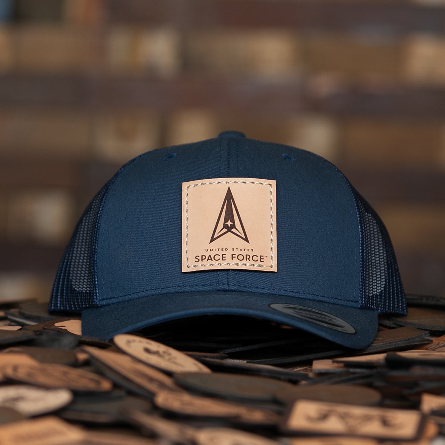 U.S. Space Force Trucker Hat- Officially Licensed Leather Patch Hat